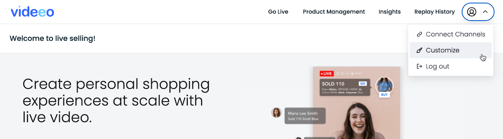 Brand Your Live Selling Player – Videeo